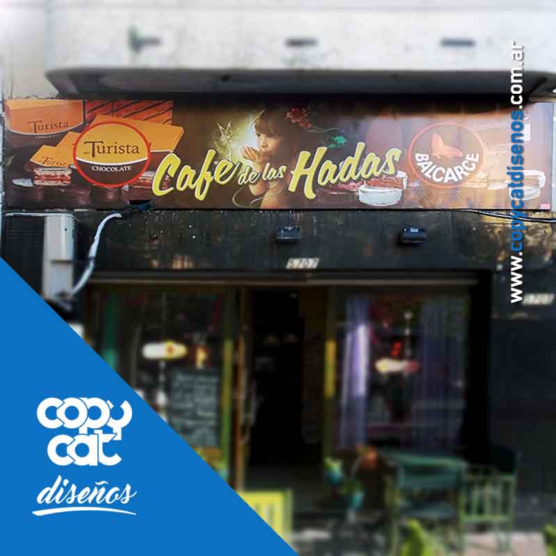 Lona Cafetería Copy Cat Diseños